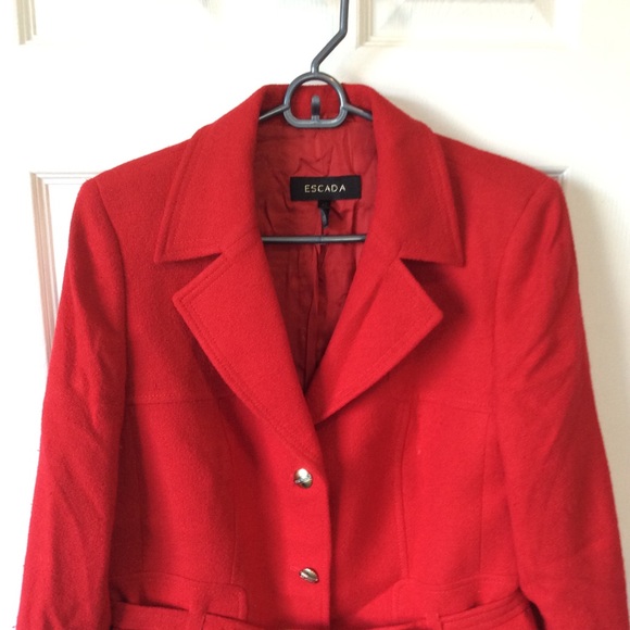 Escada | Jackets & Coats | Escada Red Blazer Size 42 | Poshmark